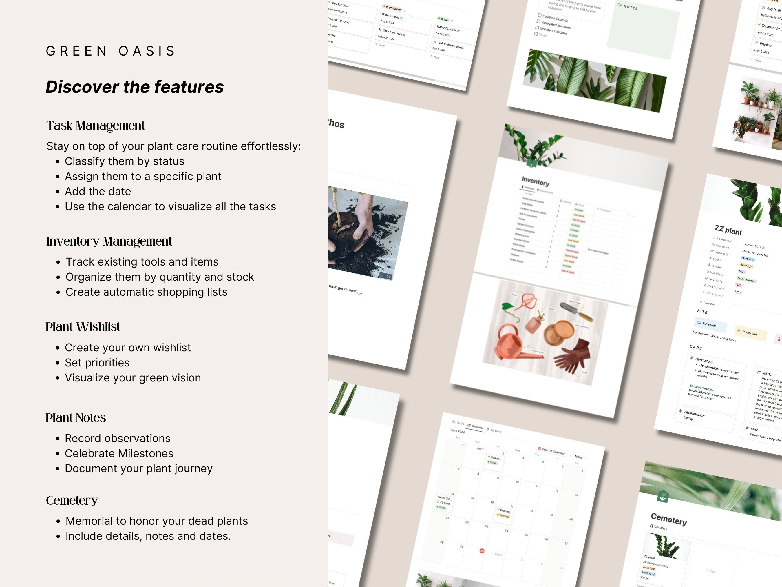 Plant Care Guide Notion Template, Aesthetic Plant Planner, Indoor ...