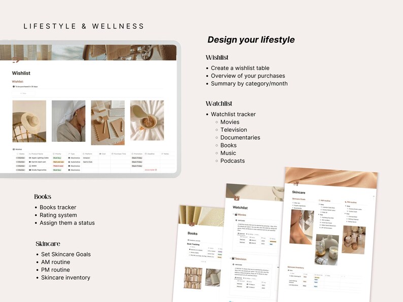 Beige Aesthetic Notion Template, Beige Notion Planner, Life Dashboard, Digital Planner ...