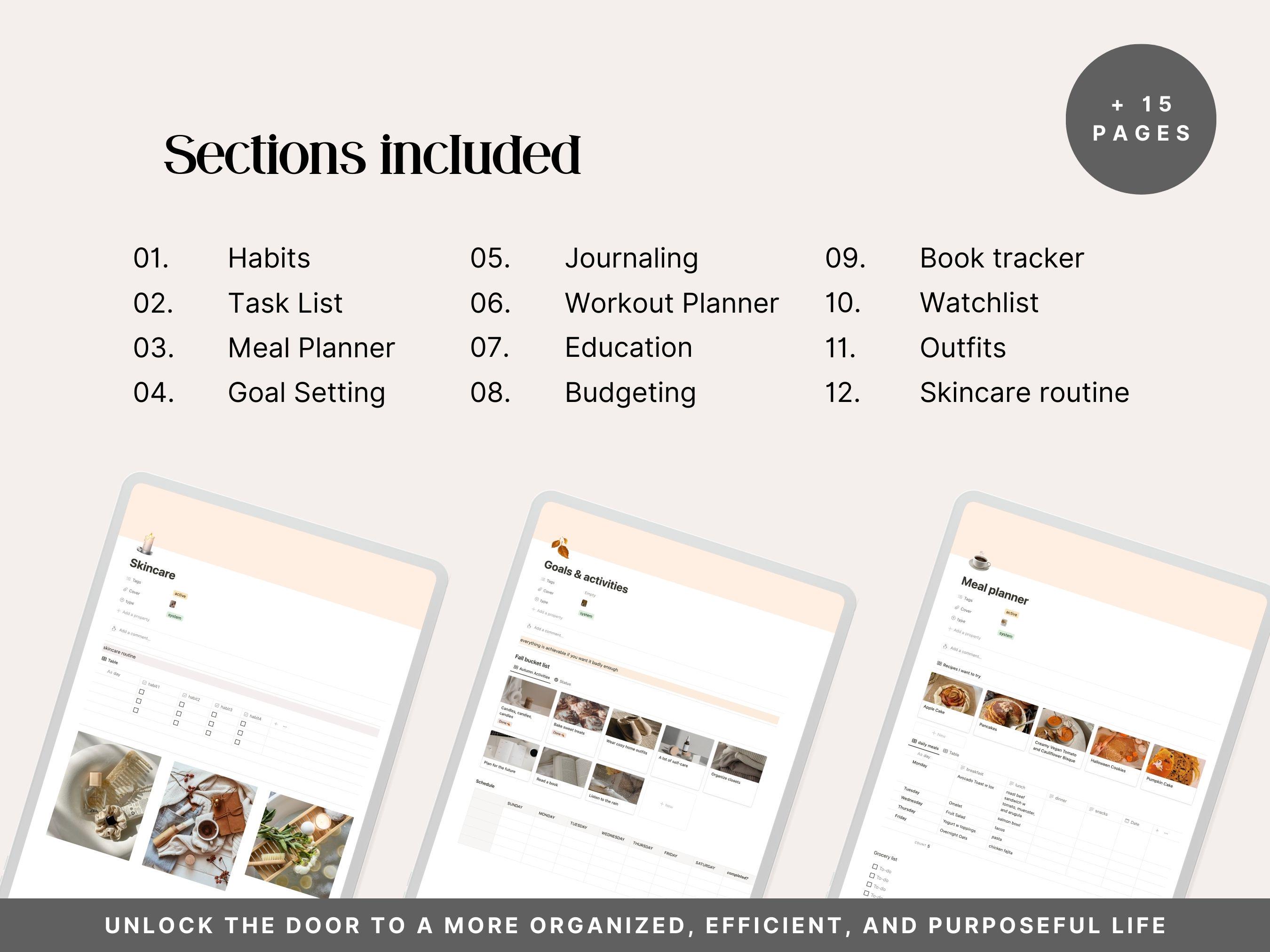 Autumn Notion Planner, Cozy Fall Template, Autumn Aesthetic Planner ...