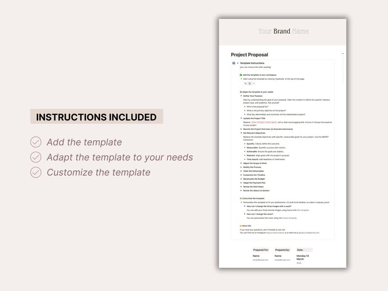 Notion Project Proposal Template, Professional Notion Template, Client ...