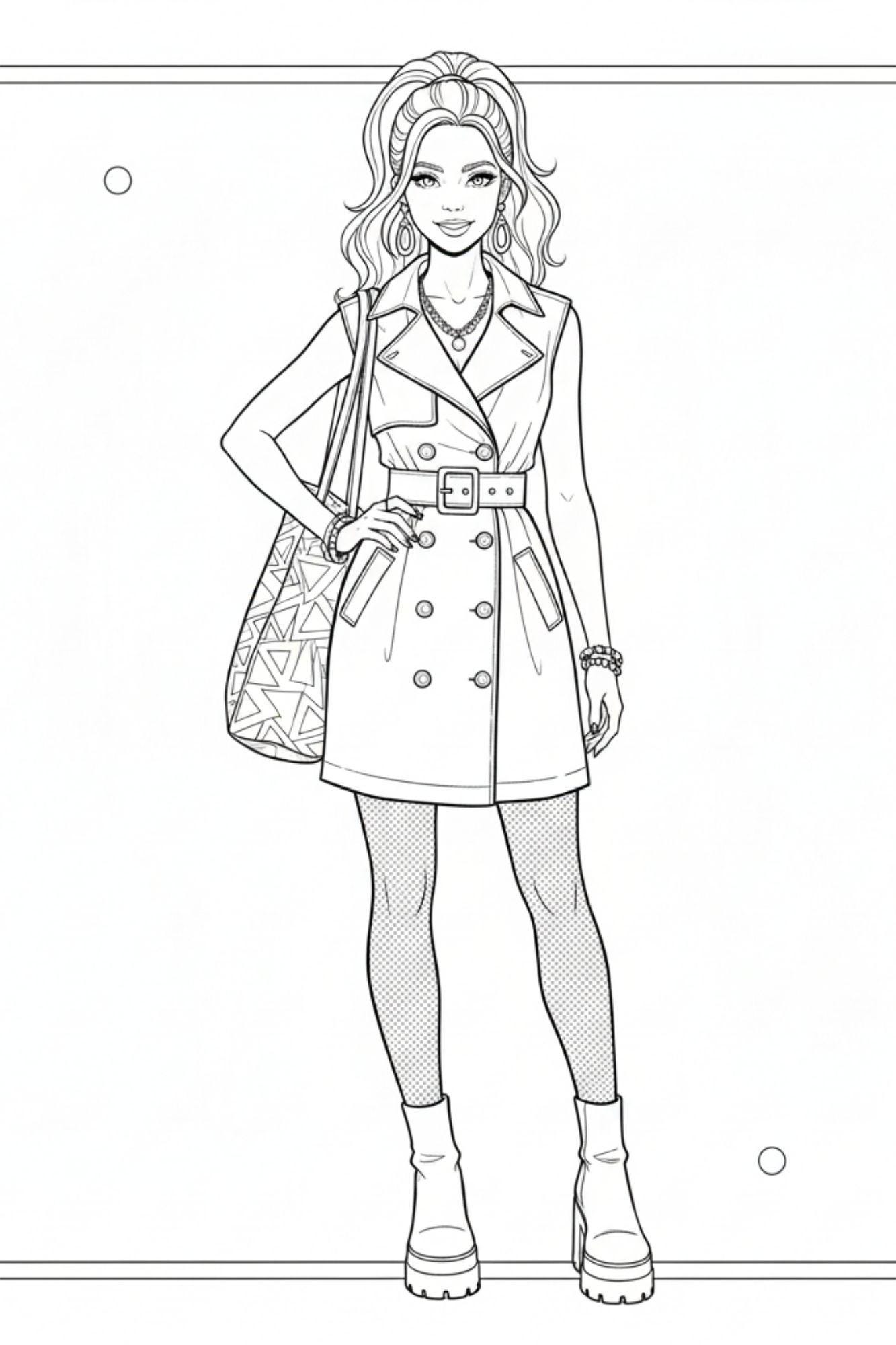100+ Fashion Girl Coloring Pages, Modern Illustrations, 5 Book ...
