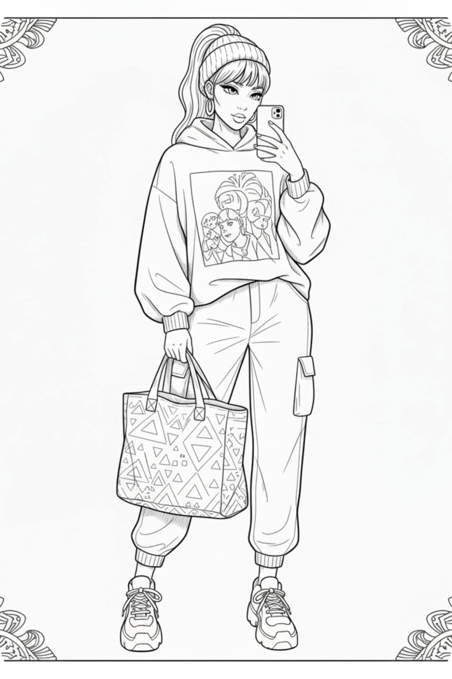 100+ Fashion Girl Coloring Pages, Modern Illustrations, 5 Book ...