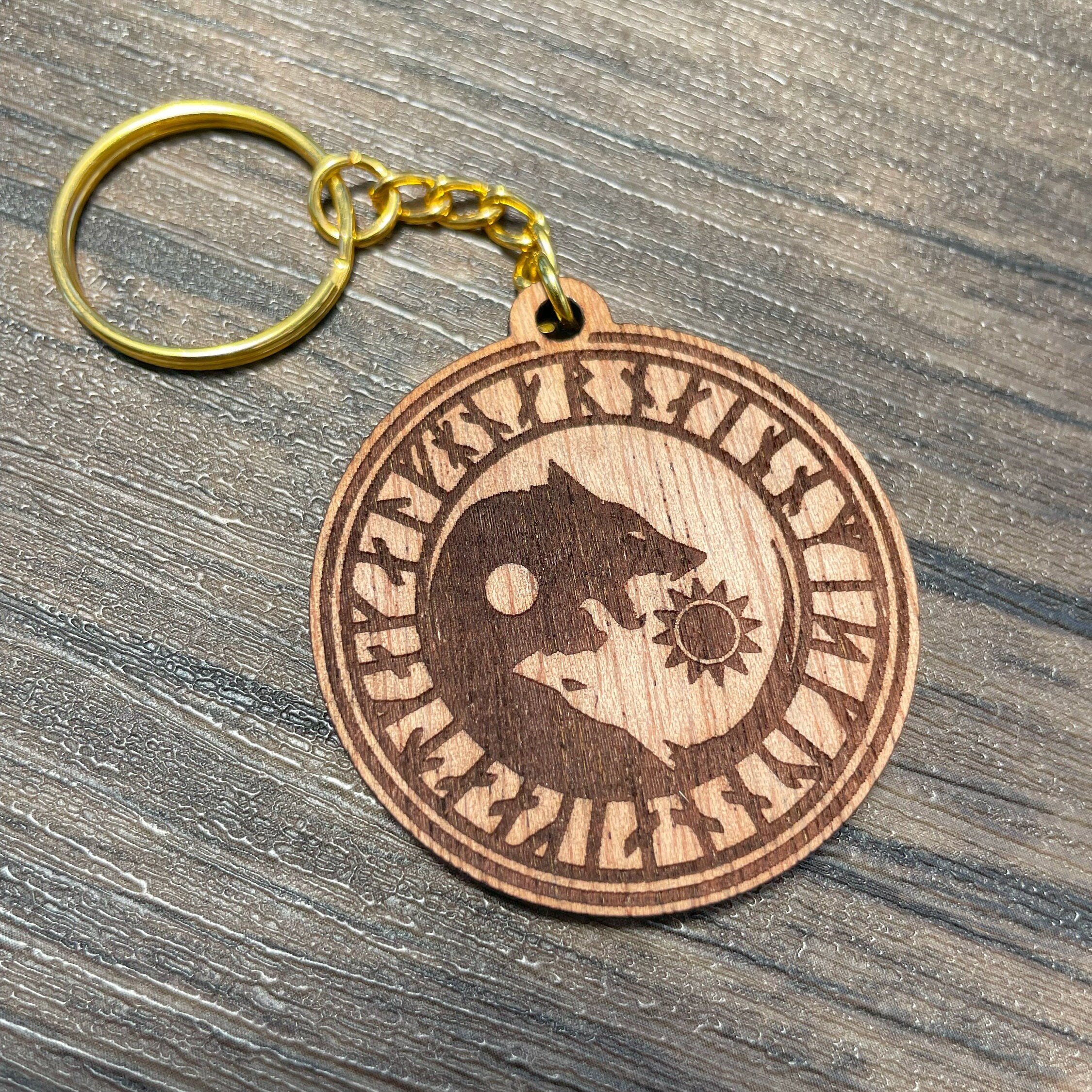 Hati & Skoll Norse Wolves Keychain Fantasy Gift, Anniversary Gift ...