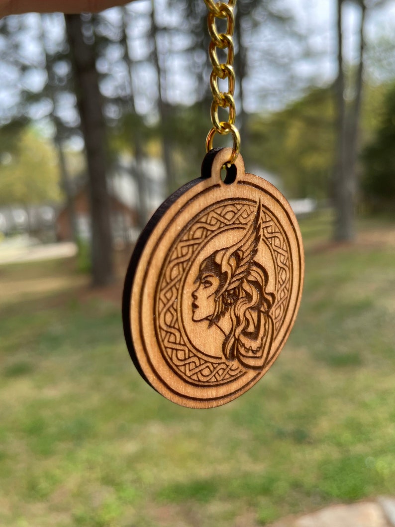 Valkyrie Warrior Norse Keychain Fantasy Gift, Anniversary Gift Engraved ...