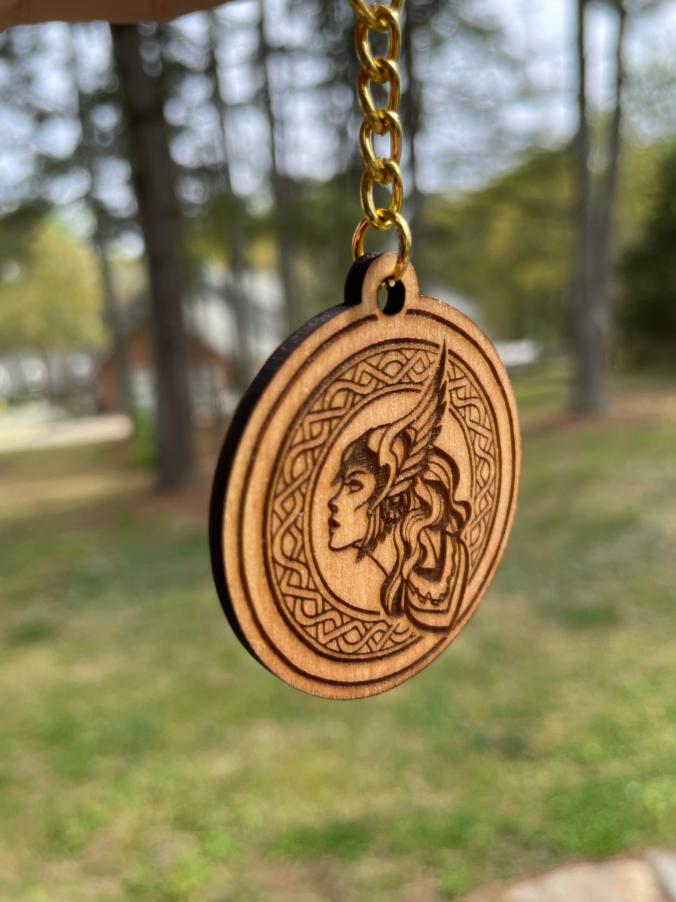 Valkyrie Warrior Norse Keychain Fantasy Gift, Anniversary Gift Engraved ...