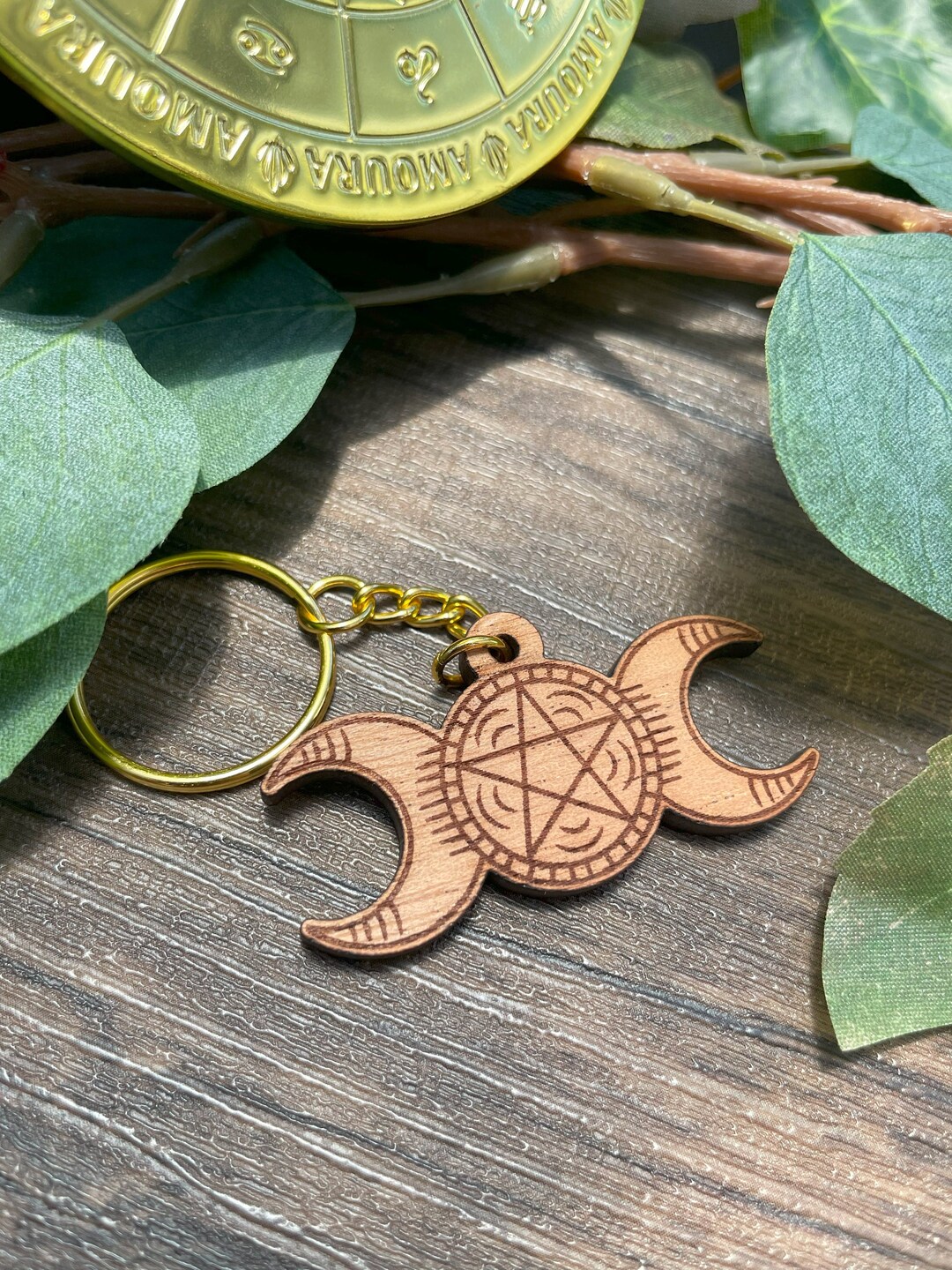 Triple Moon Pentacle Keychain | Occult Gifts & Accessories | Celtic ...