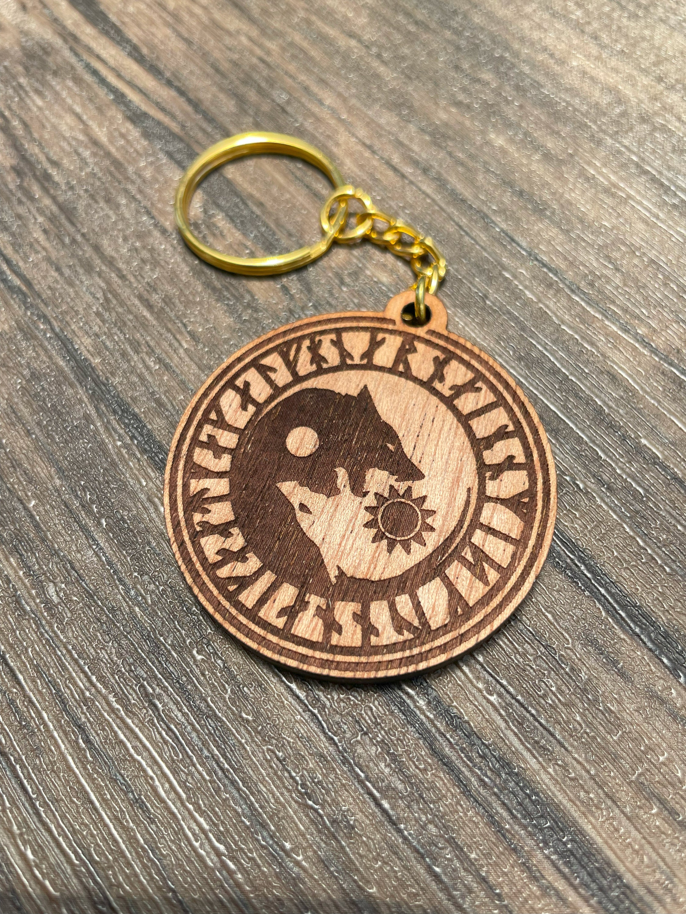 Hati & Skoll Norse Wolves Keychain Fantasy Gift, Anniversary Gift ...