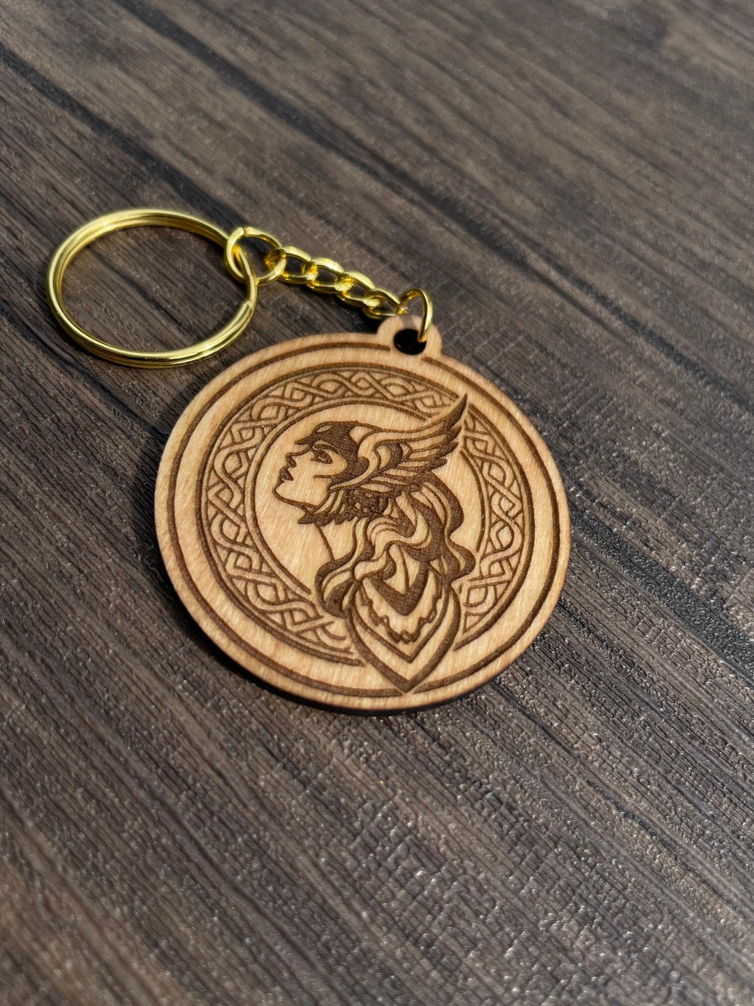 Valkyrie Warrior Norse Keychain Fantasy Gift, Anniversary Gift Engraved ...