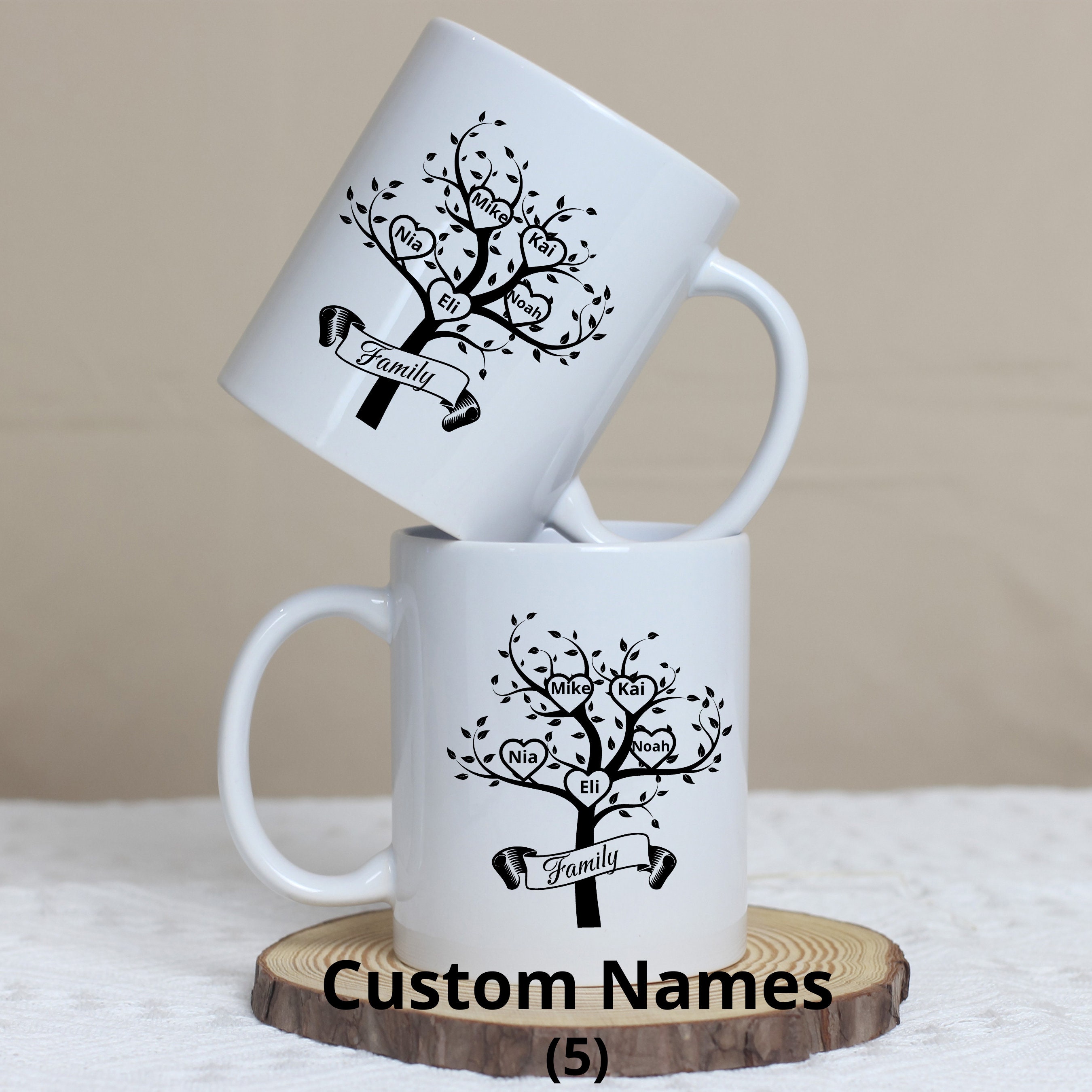 Personalized Family Tree Mug 15oz, Mug Customizable Family Tree Logo ...