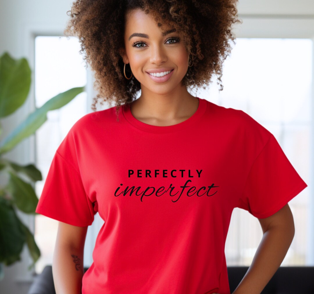 Perfectly Imperfect' Emblem T-shirt, Unisex Cotton Inspirational ...