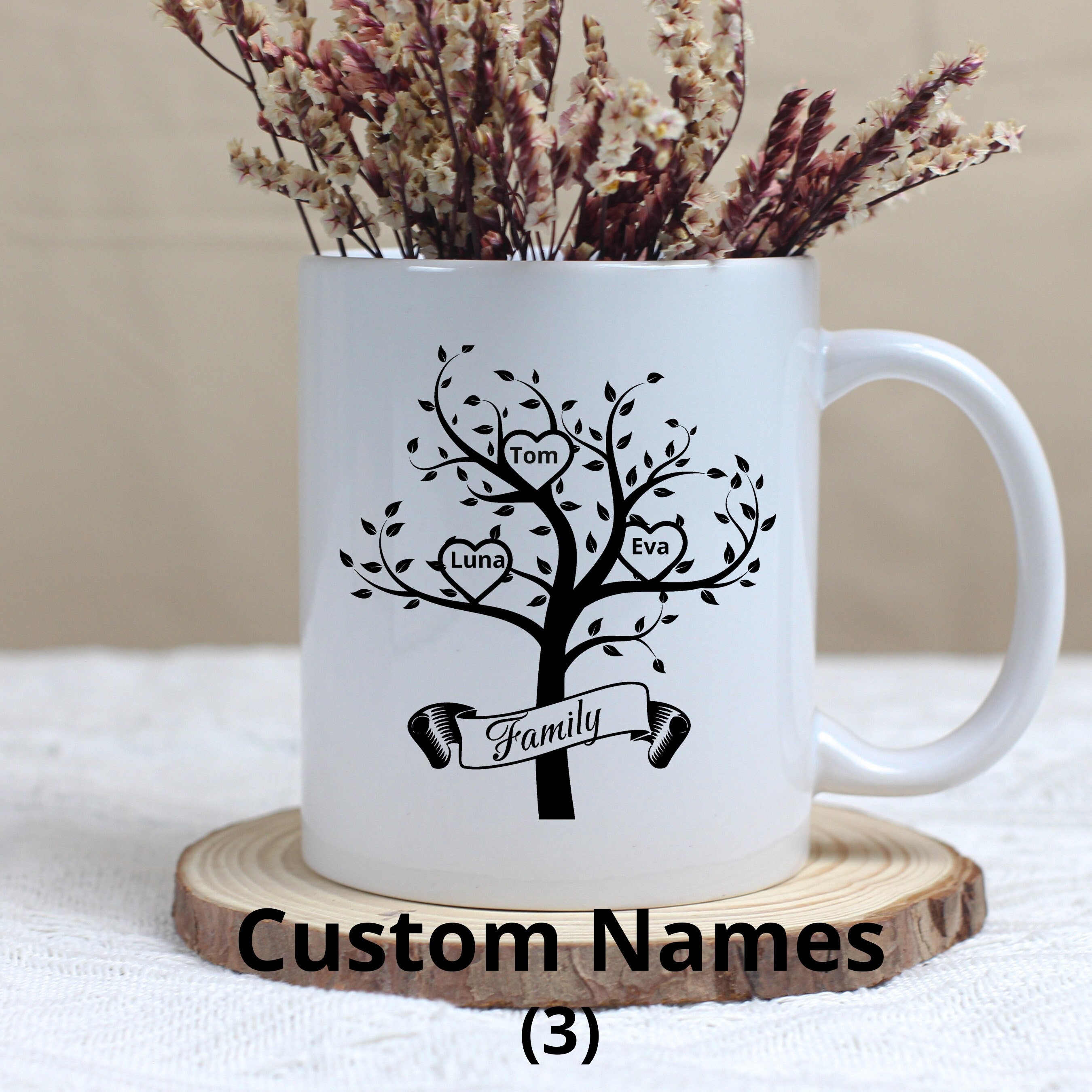Personalized Family Tree Mug 15oz, Mug Customizable Family Tree Logo ...