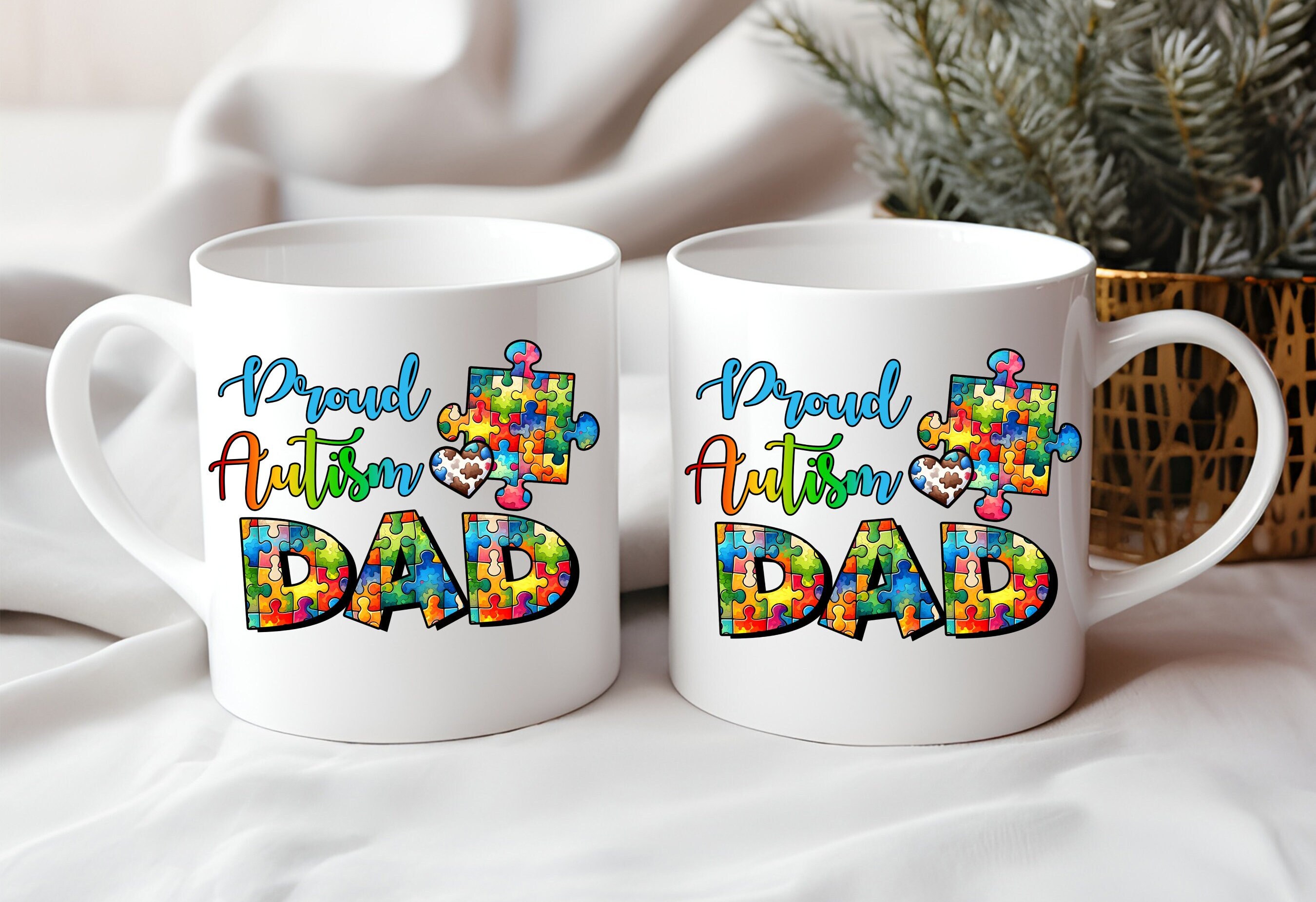 Proud Autism Dad Mugs 11oz, 15oz Father's Day Gift, Autism Dad Gift ...