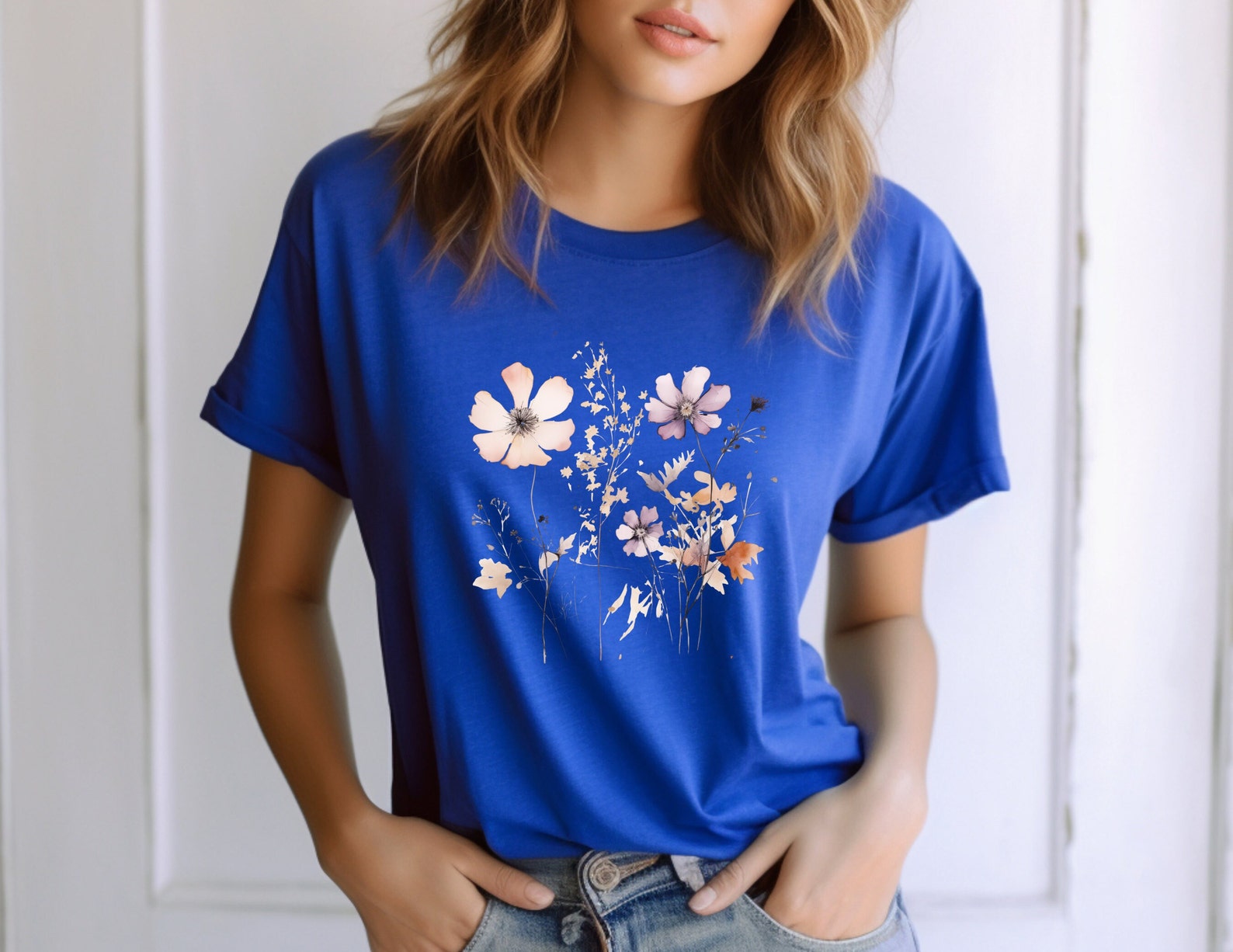 Watercolor Flower Shirt, Floral T-shirt Gift for Women Ladies Tee Gift ...