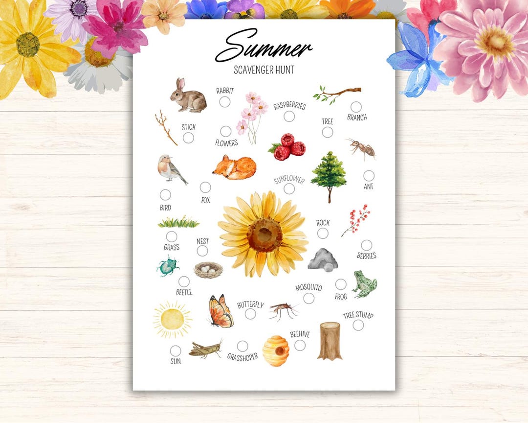 Summer Nature Scavenger Hunt, Summer Unit Study, Outdoor Treasure Hunt ...