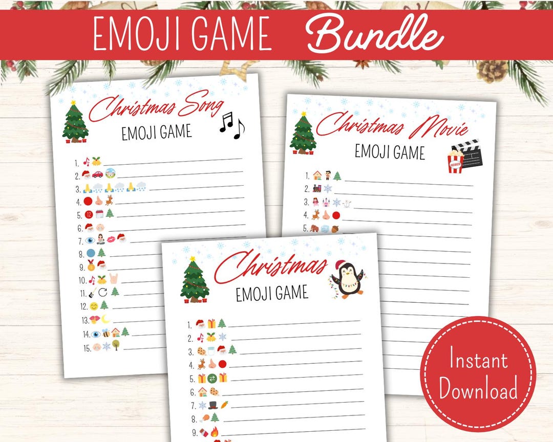 Christmas Emoji Pictionary Game, Fun Christmas Printable Party Games ...
