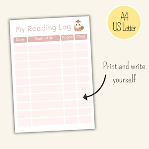 Reading Log for Kids, Book Tracker for Kids, Reading Challenge, Kids ...