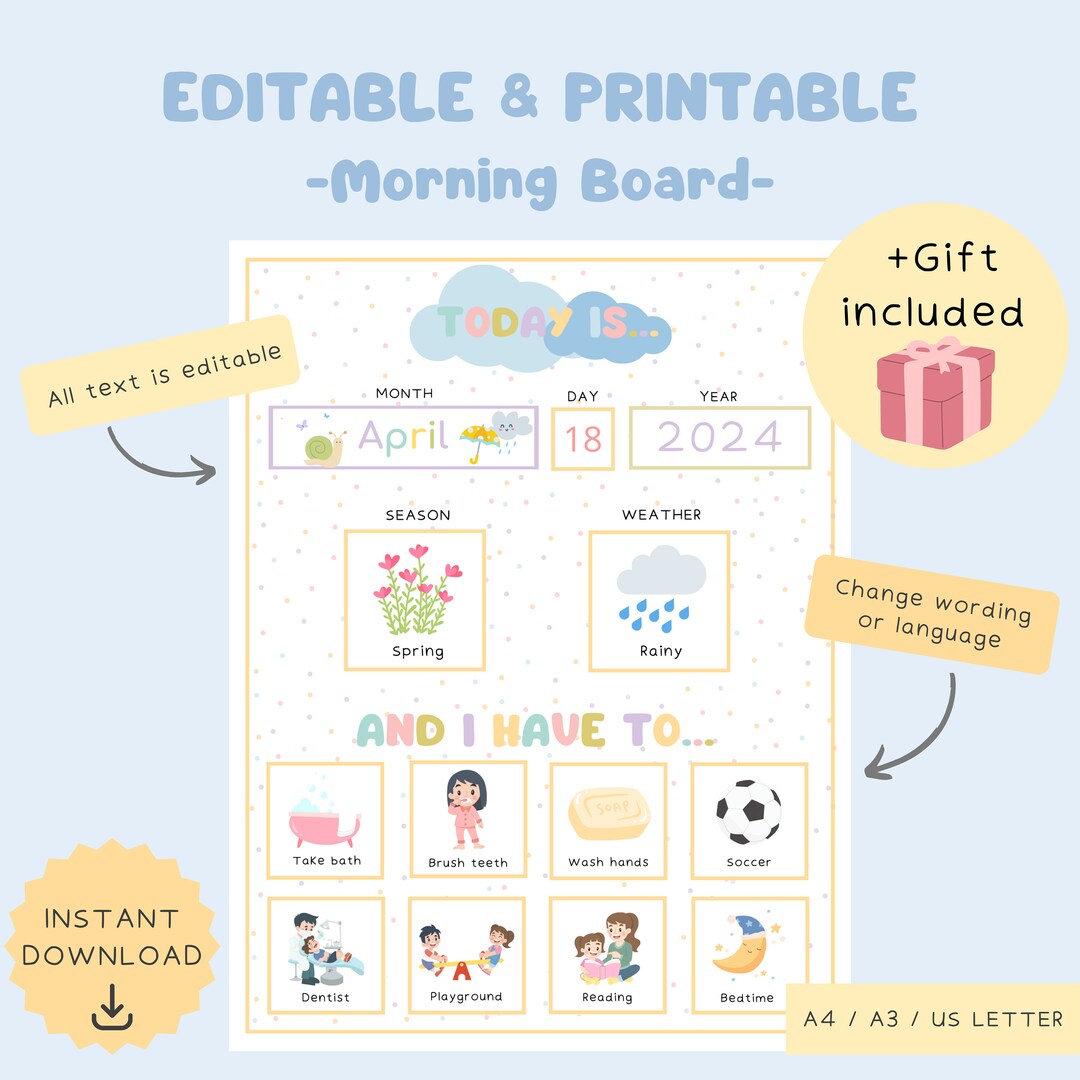 Morning Board, Weather Chart, Routine Chart Kids, Toddler Calendar ...