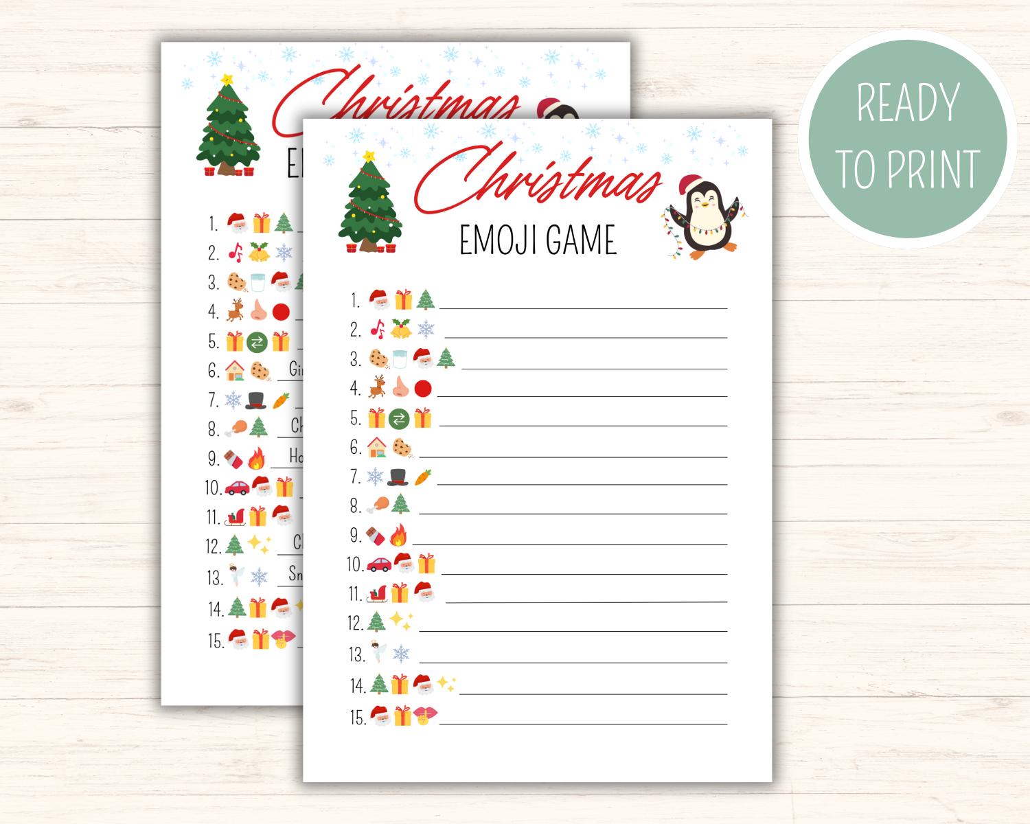 Christmas Emoji Pictionary Game, Christmas Emoji Quiz, Fun Christmas ...