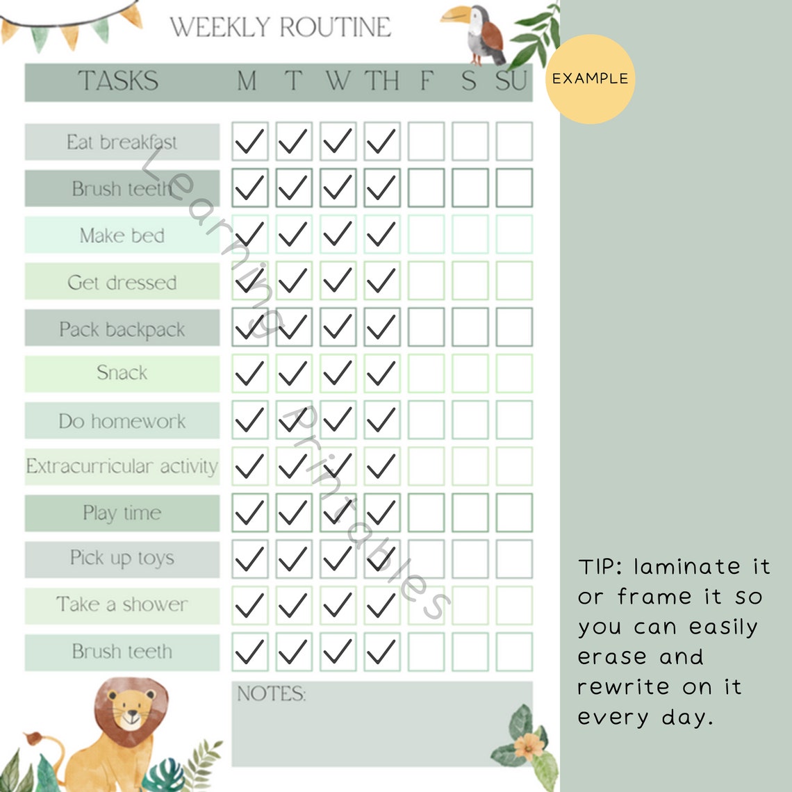 Daily Checklist, Daily Routine, Chore Chart, Chore Chart for Kids ...