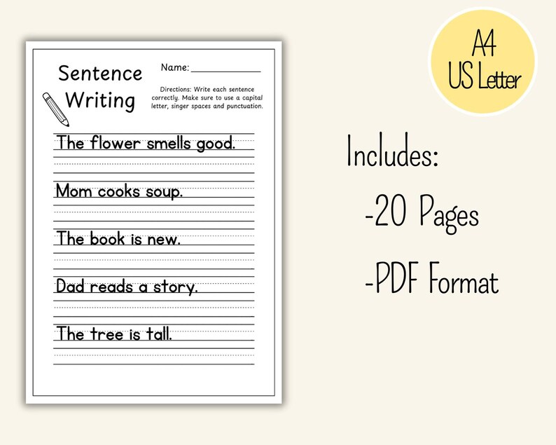 100 Printable Write the Sentence Worksheets, Sentence Writing Worksheet ...