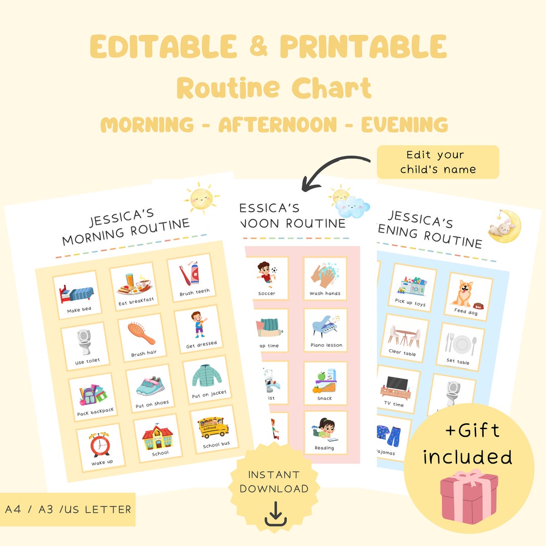 Daily Routine, Chore Chart, Chore Chart for Kids, Homeschool Planner ...