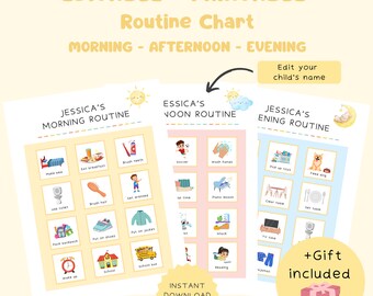 Daily Checklist, Daily Routine, Chore Chart, Chore Chart for Kids ...