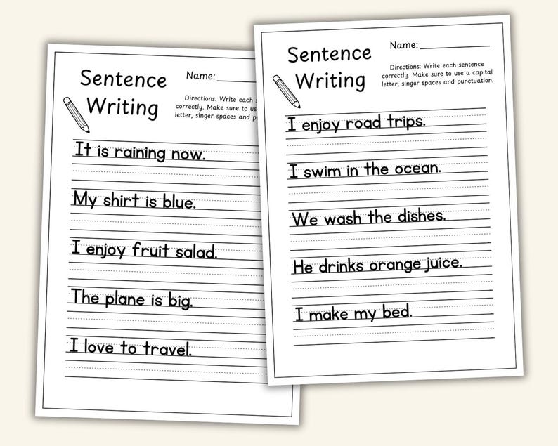 100 Printable Write the Sentence Worksheets, Sentence Writing Worksheet ...