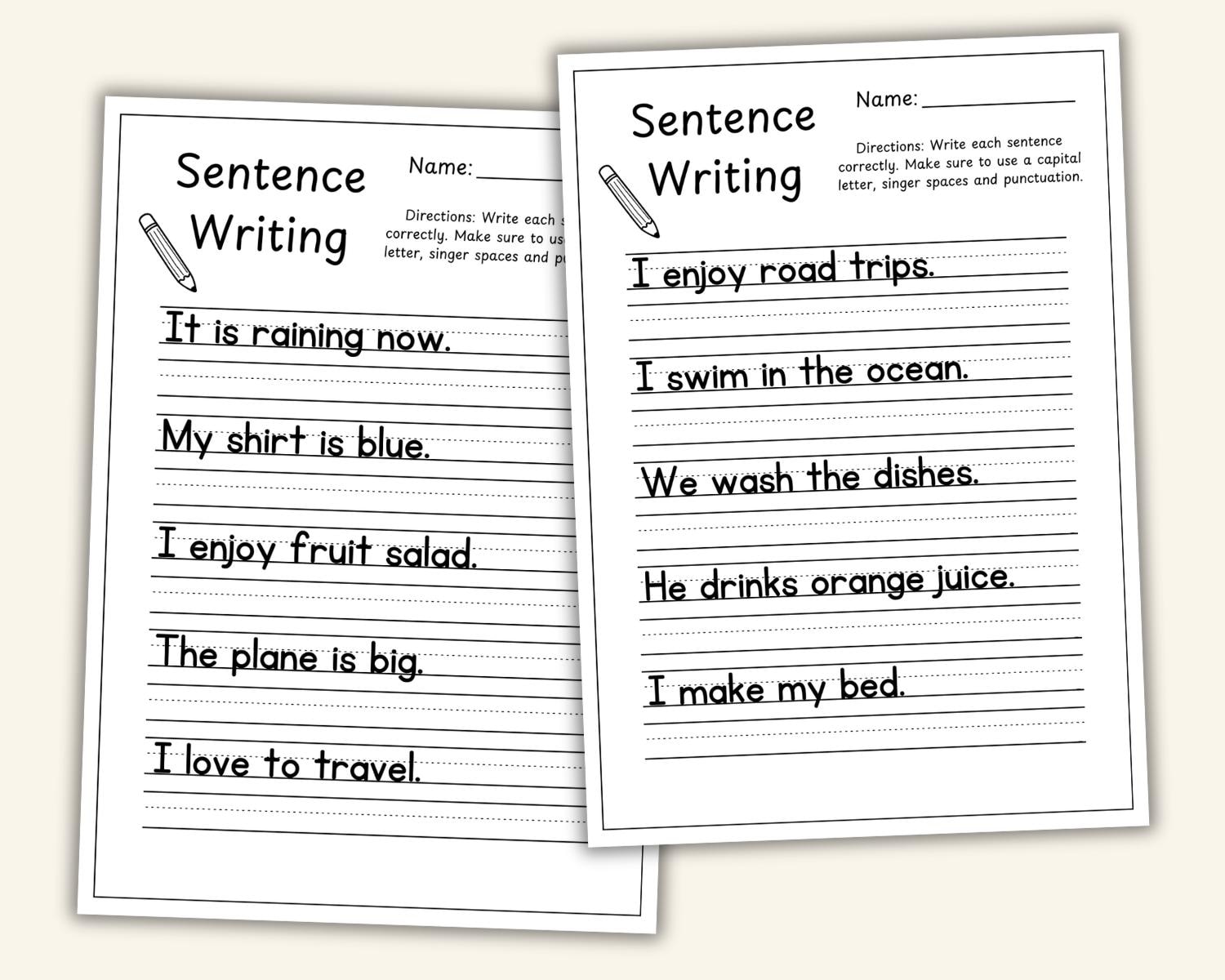 100 Printable Write the Sentence Worksheets, Sentence Writing Worksheet ...