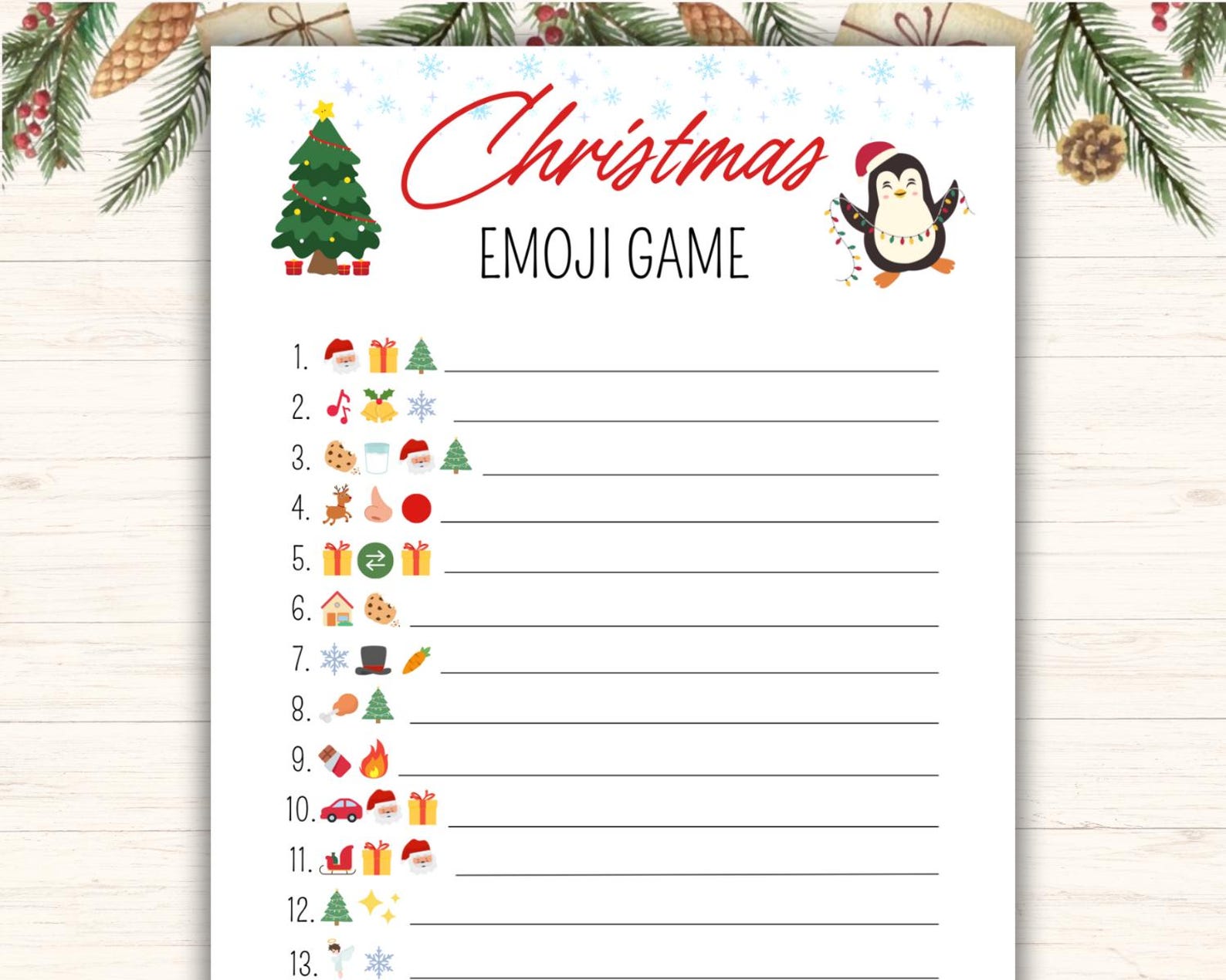 Christmas Emoji Pictionary Game, Christmas Emoji Quiz, Fun Christmas ...