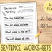 100 Printable Write the Sentence Worksheets, Sentence Writing Worksheet ...
