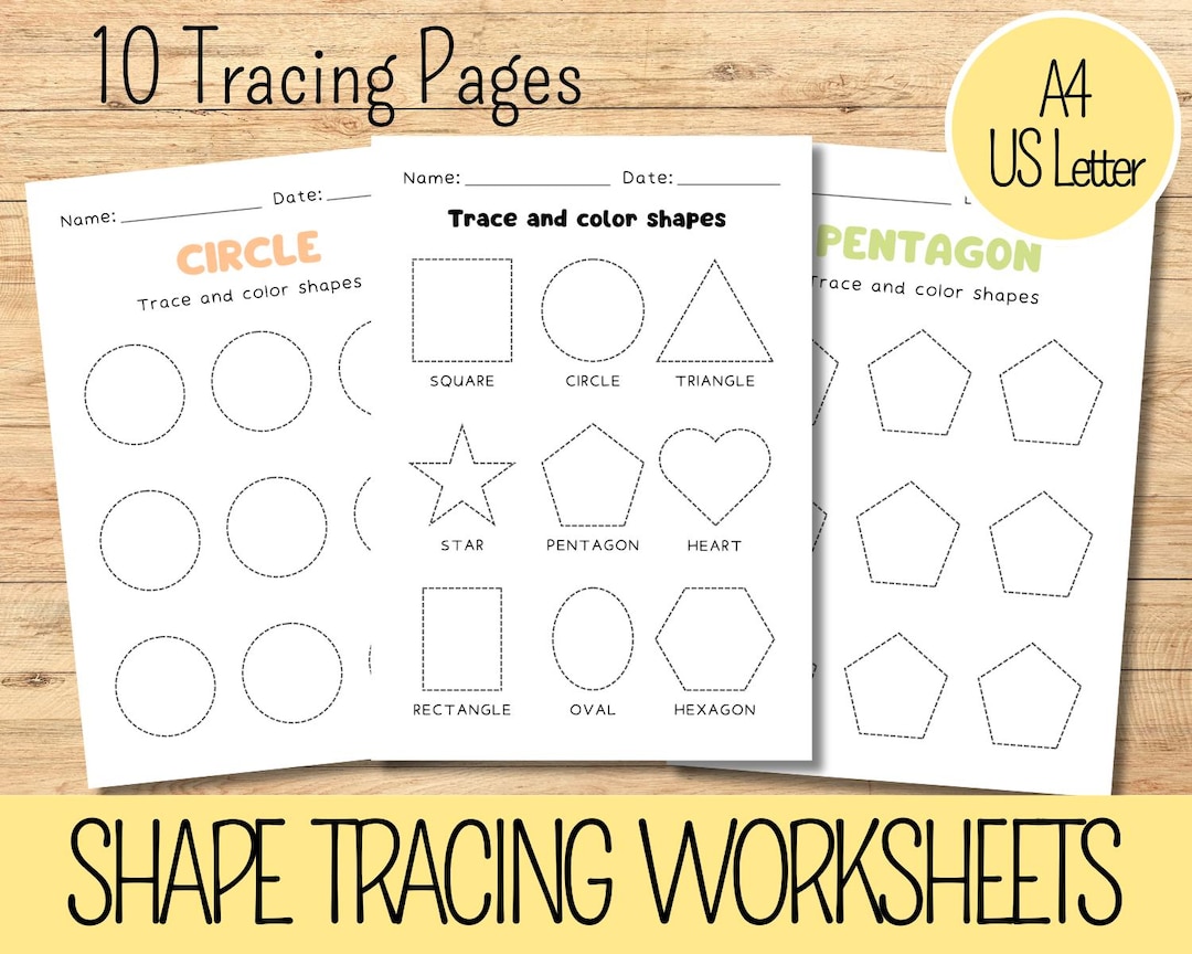 Shape Worksheet Trace, Preschool Shape Tracing Worksheet Kindergarten ...