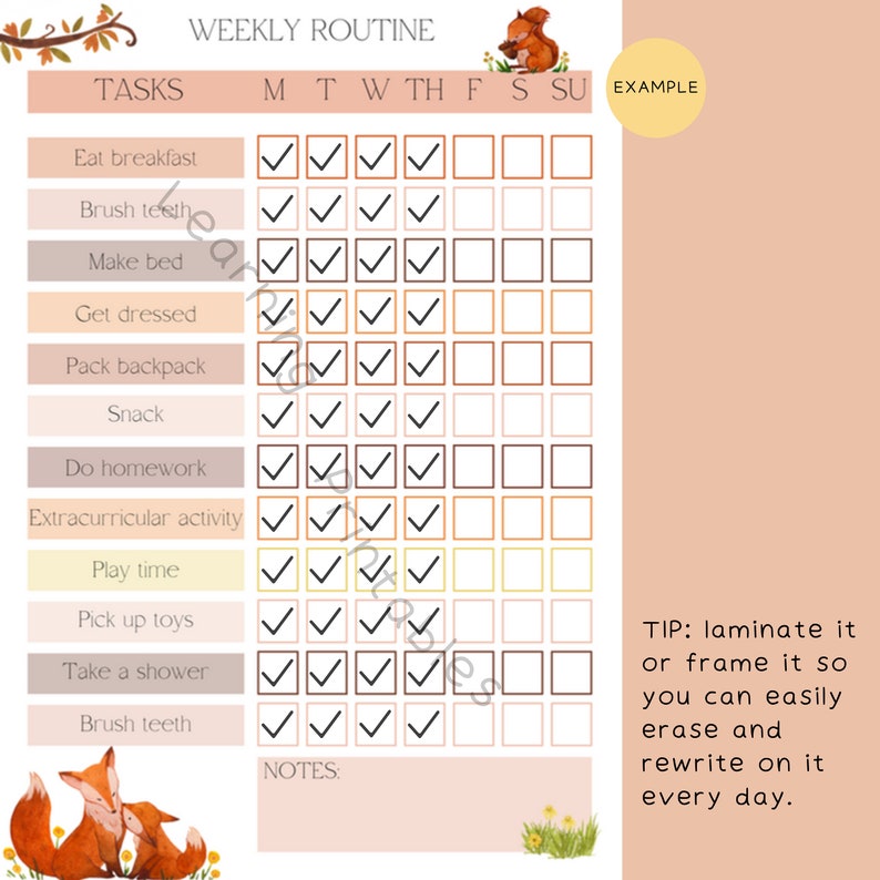 Daily Checklist, Daily Routine, Chore Chart, Chore Chart for Kids ...