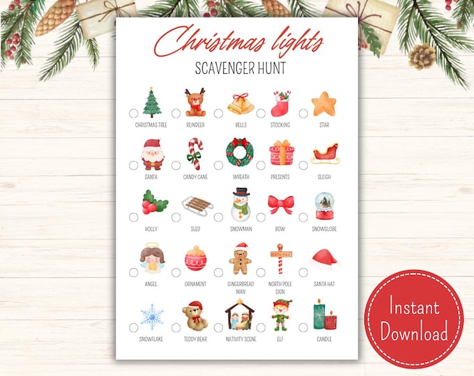Christmas Light Scavenger Hunt, Christmas Lights Activity, Scavenger ...