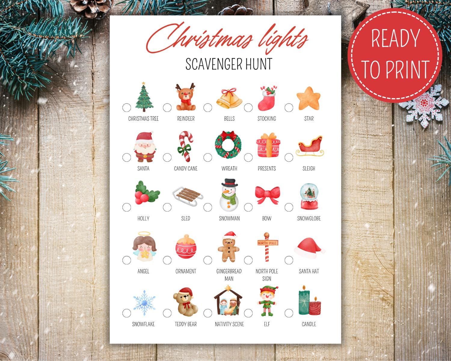 Christmas Light Scavenger Hunt, Christmas Lights Activity, Scavenger ...