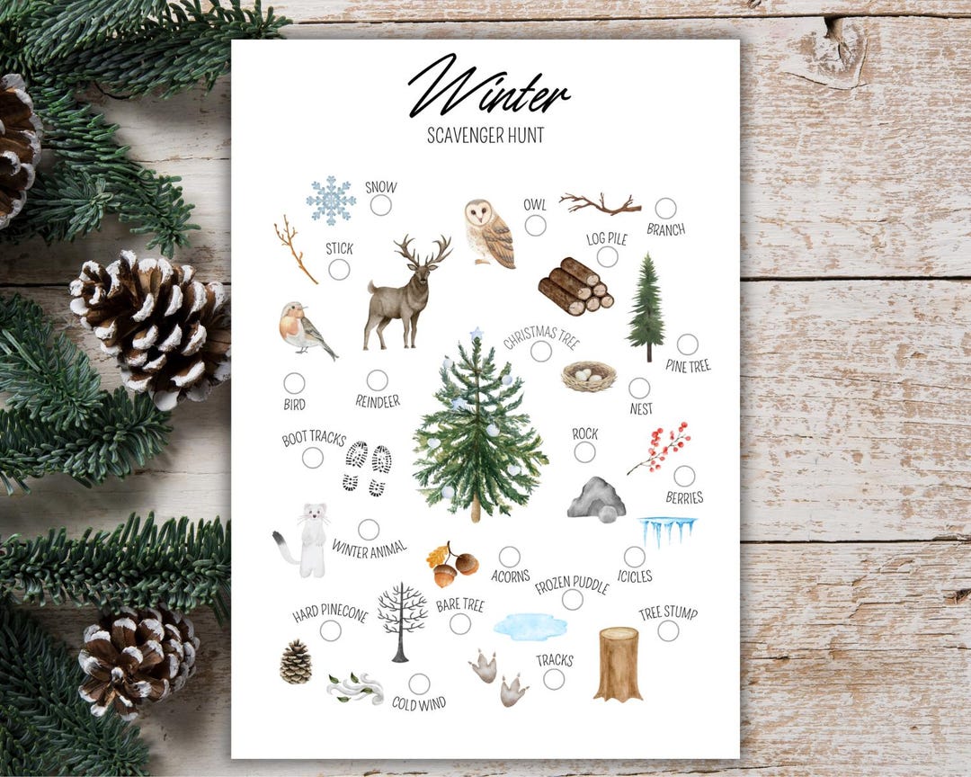 Winter Nature Scavenger Hunt, Winter Unit Study, Outdoor Treasure Hunt ...