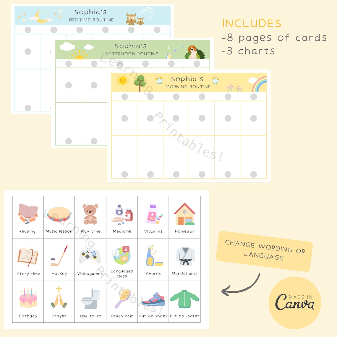 Editable Routine Flip Chart, Morning Routine, Bedtime Routine, Kids ...