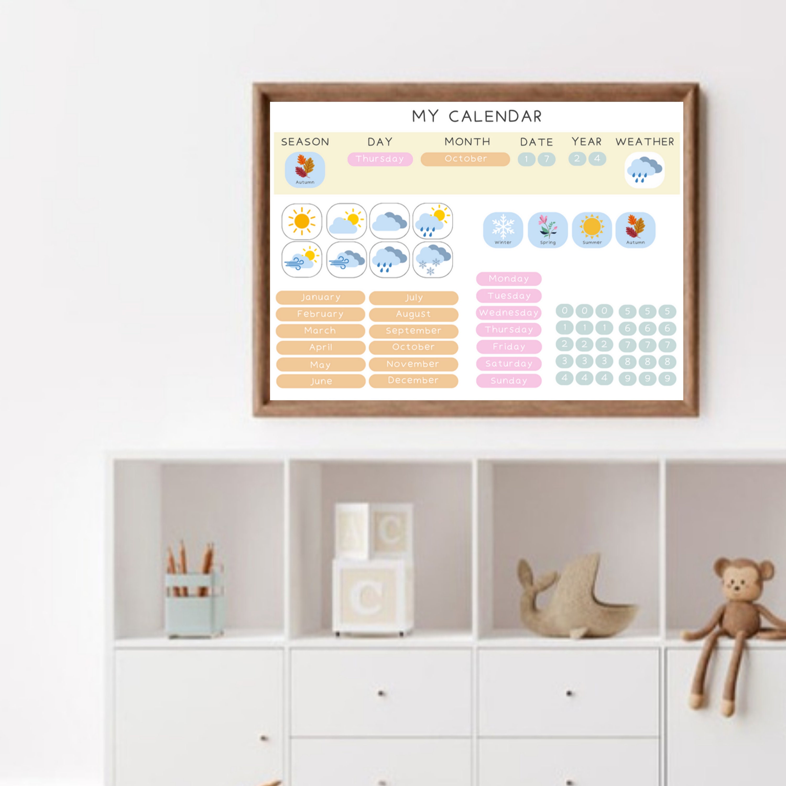 Editable Weather Chart for Kids, Weather Board, Kids Weather, Chore ...