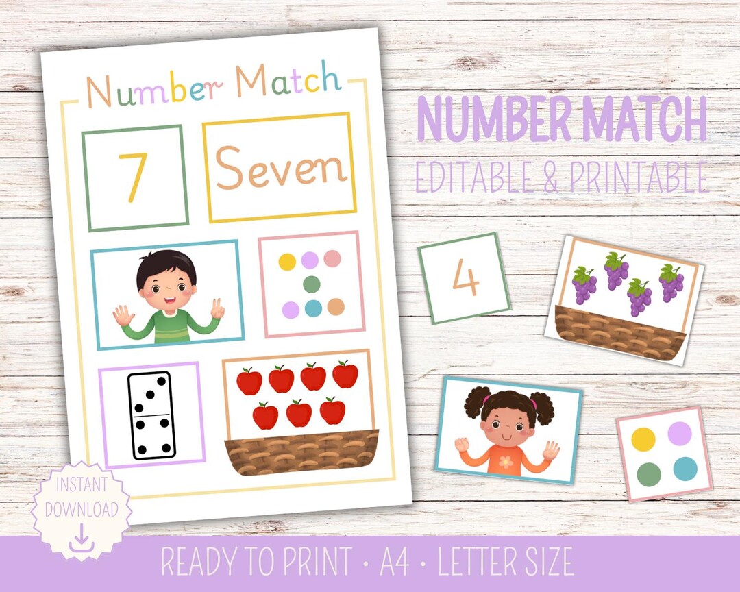 Montessori Counting Activity for Toddlers Number Match Practice 0 to 10 ...