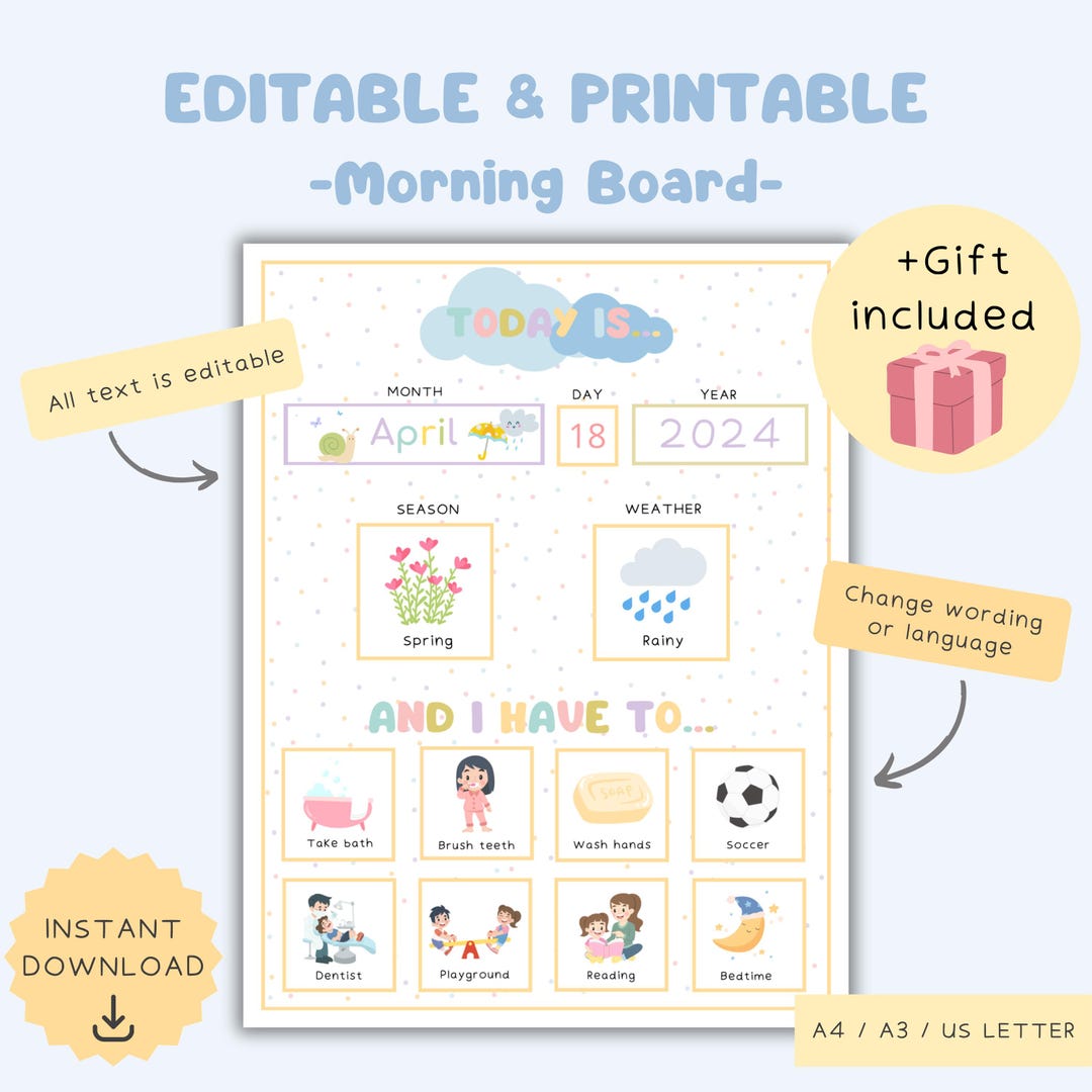 Morning Board, Weather Chart, Routine Chart Kids, Toddler Calendar ...