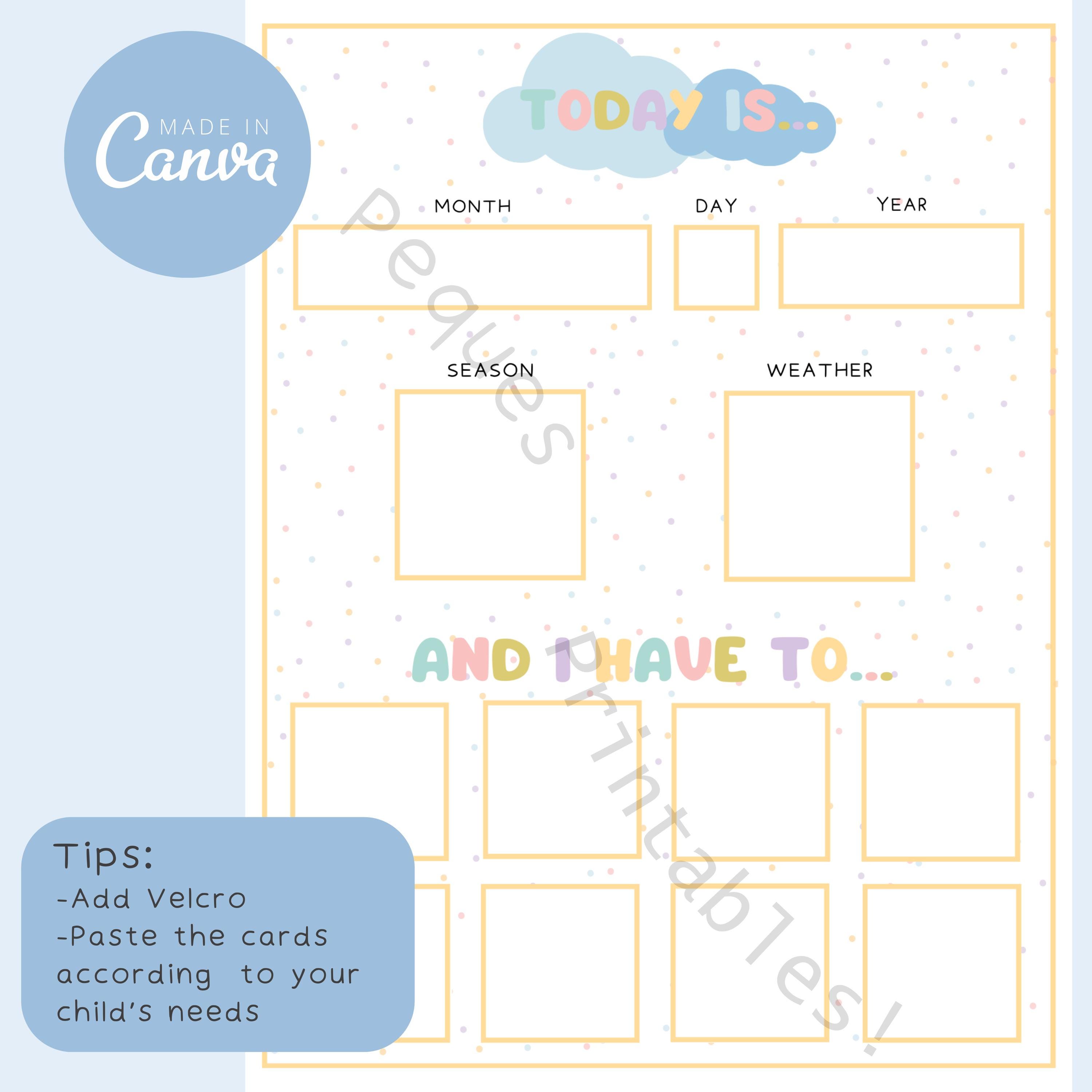 Morning Board, Weather Chart, Routine Chart Kids, Toddler Calendar ...