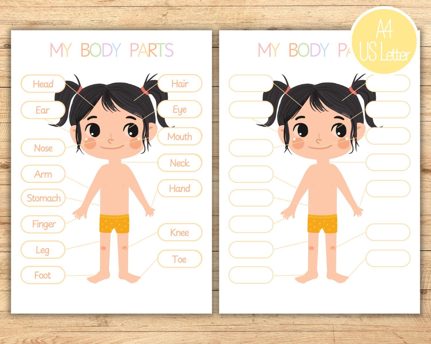 Body Parts Matching Activity Printable, Toddler Busy Book Pages ...