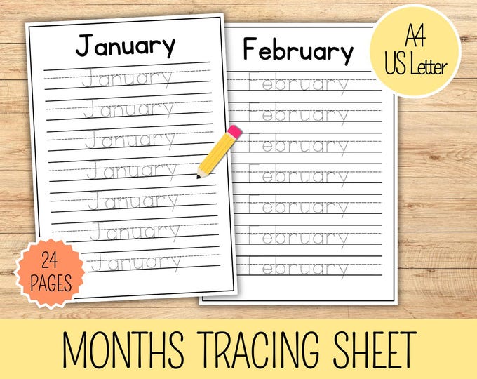 Months of the Year Tracing Worksheets Writing Worksheet Printable ...