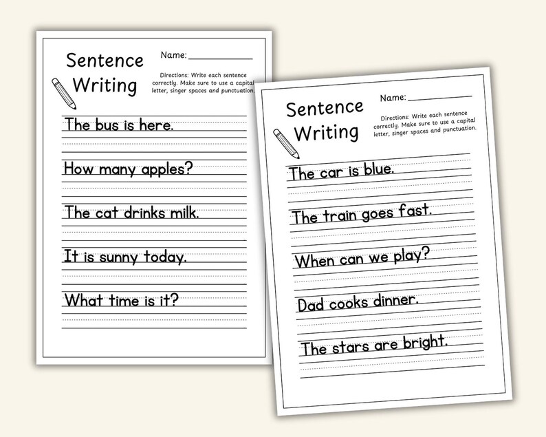 100 Printable Write the Sentence Worksheets, Sentence Writing Worksheet ...