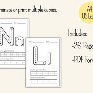 26 Alphabet Trace Worksheets, Uppercase Lowercase Alphabet, Tracing ...