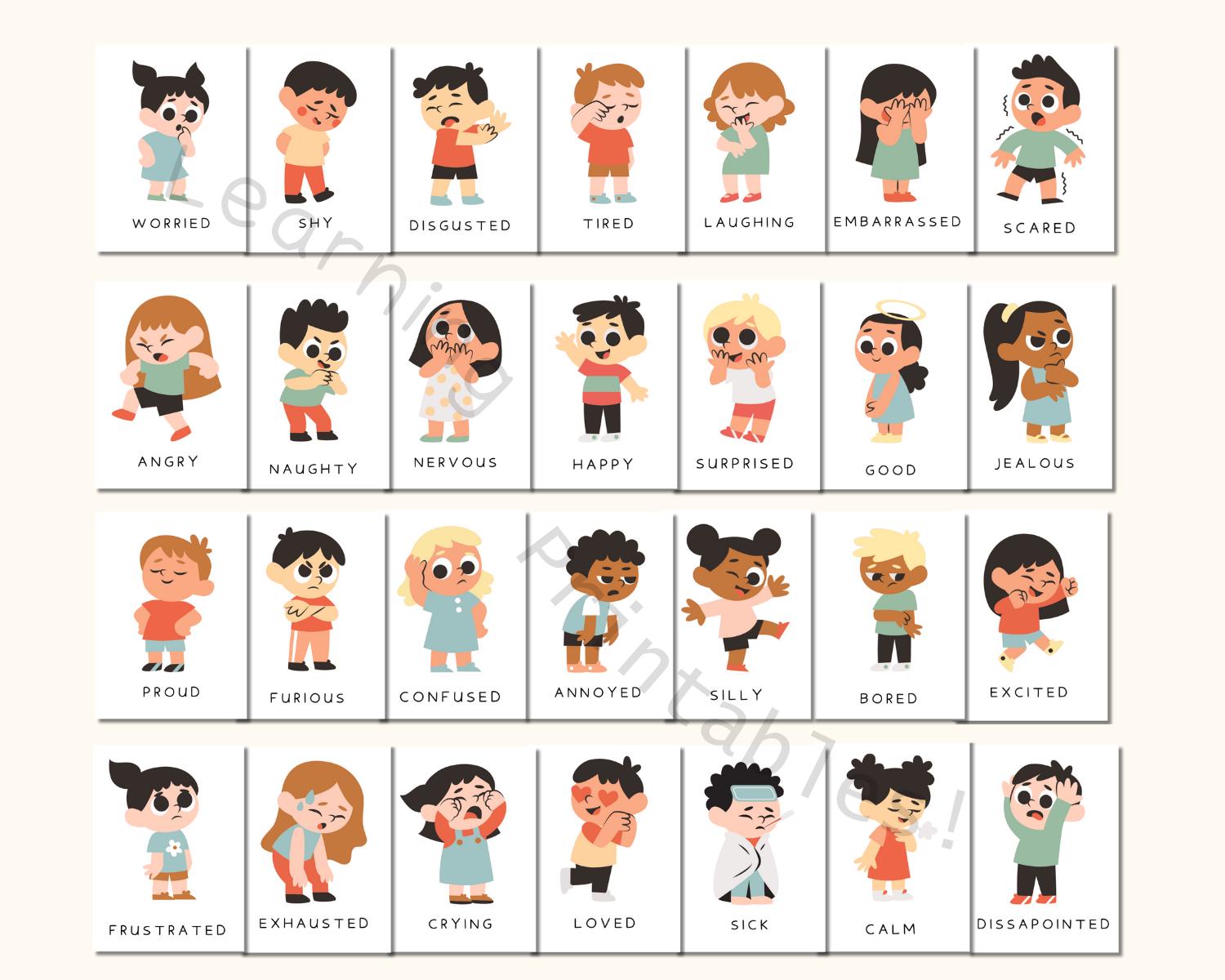 Emotions Flashcards, Emotions Feelings Chart, Emotion Feeling Card ...