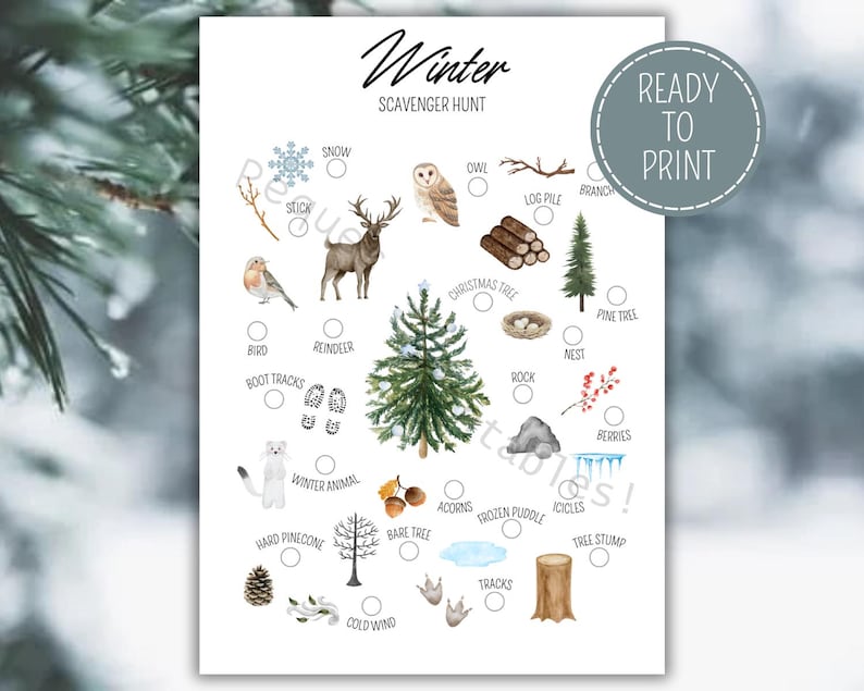 Winter Nature Scavenger Hunt, Winter Unit Study, Outdoor Treasure Hunt ...