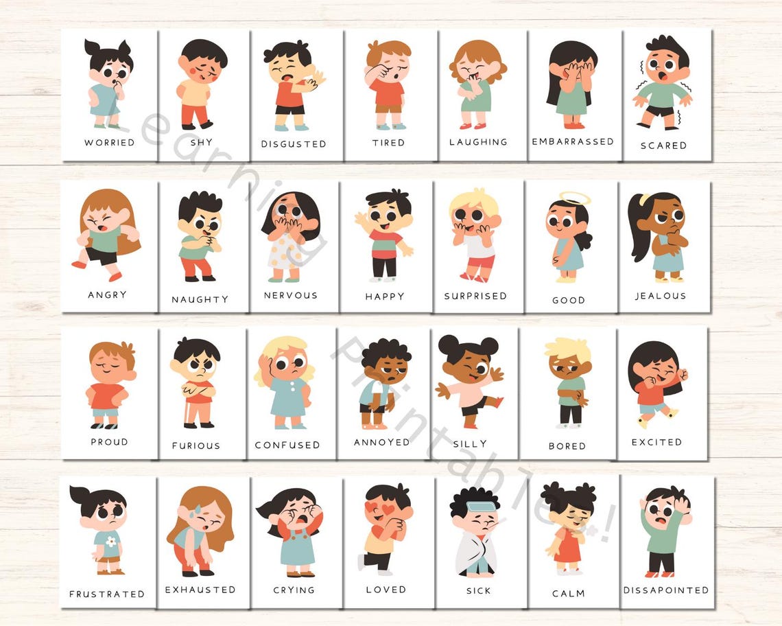 Emotions Flashcards, Emotions Feelings Chart, Emotion Feeling Card ...