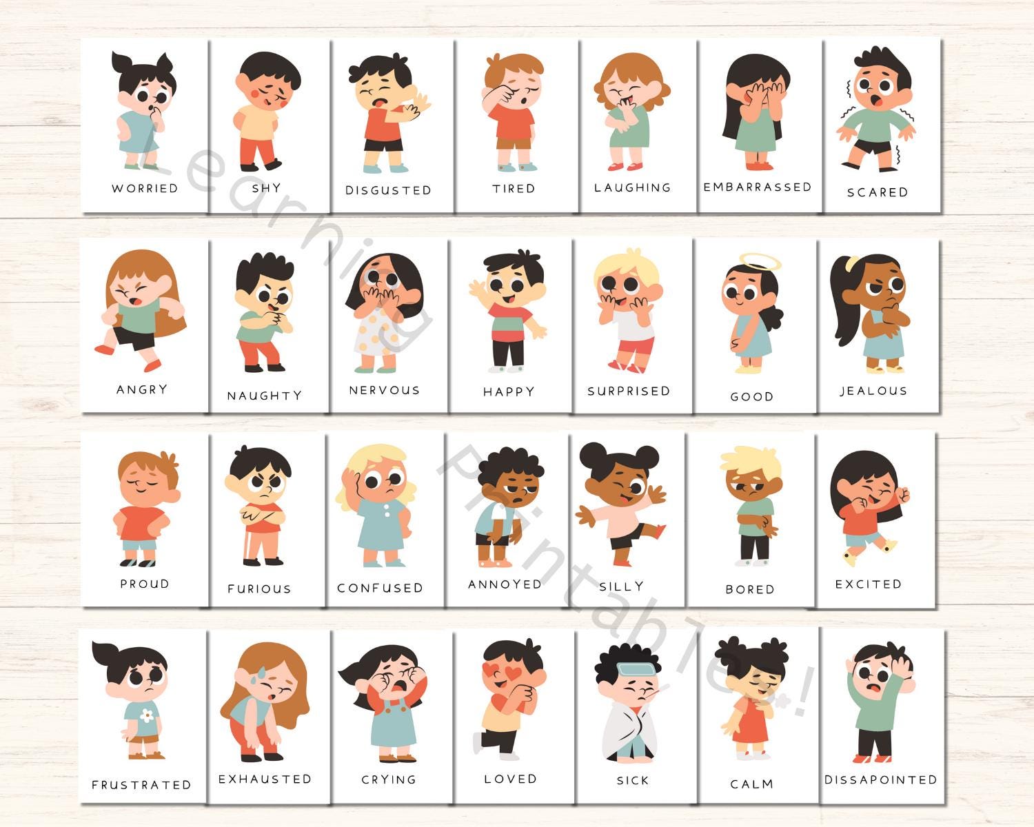 Emotions Flashcards, Emotions Feelings Chart, Emotion Feeling Card ...