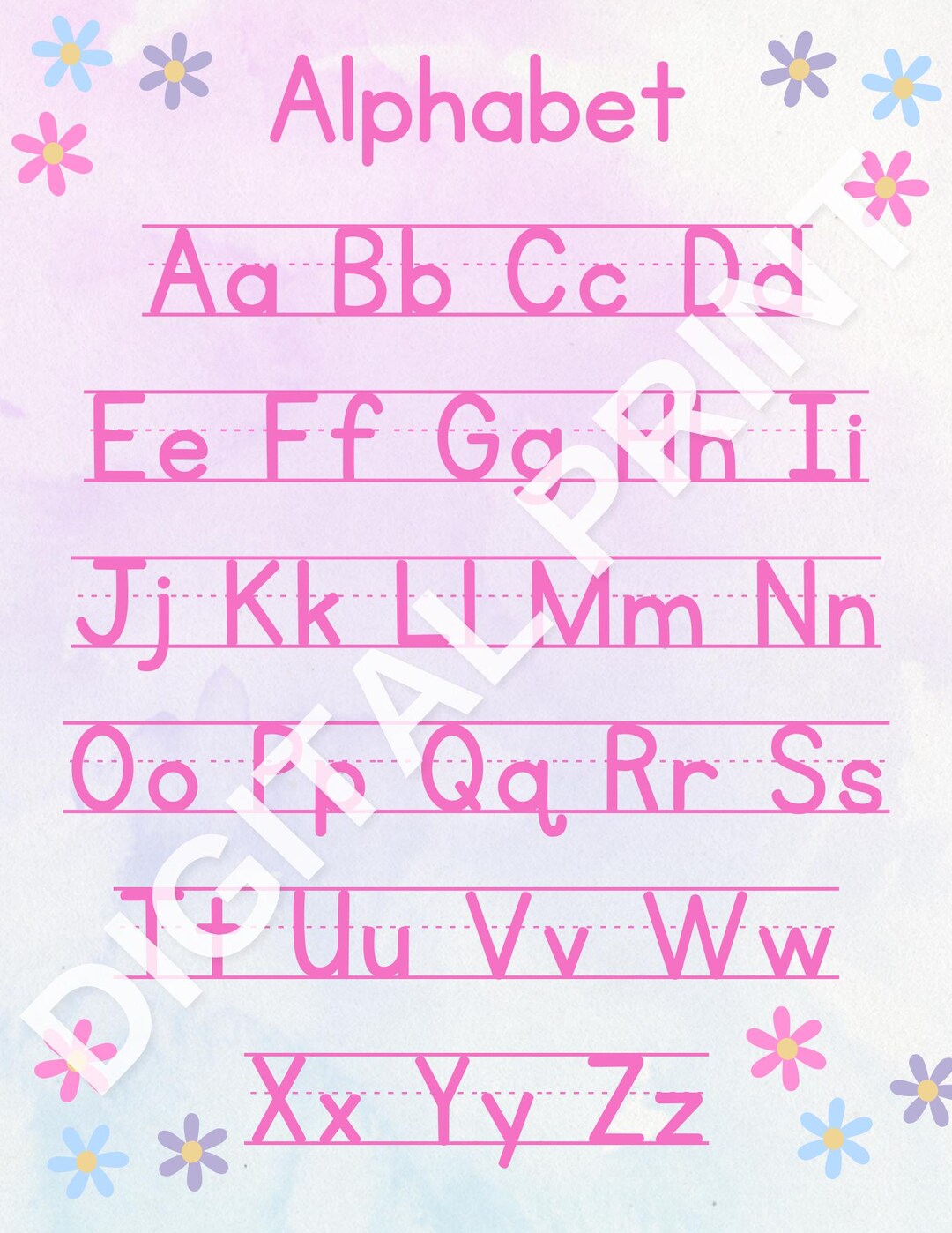 Digital Alphabet, Number and Color Print Set - Etsy