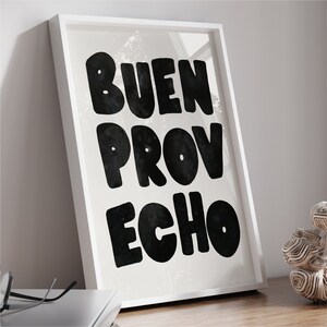 Buen Provecho Print Spanish Bon Appetit Word Kitchen Decor Dining Wall ...